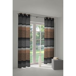 WIRTH Vorhang &raquo;Maribor&laquo; &Ouml;sen 1 Stk. tlg. grau Jacquard, Baumwolle, Polyester 145cm, &Ouml;sen, 132cm
