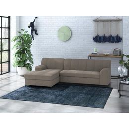 Home Affaire Ecksofa &raquo;Balme L-Form&laquo; Inkl. Zierkissen, wahlweise mit Bettfunktion grau 100% Polyester B/H/T: 239cm x 75cm x 152cm, Struktur fein, 