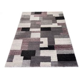 OCI DIE TEPPICHMARKE Teppich &raquo;STEADY ALLOVER&laquo; rechteckig 20 mm H&ouml;he Fris&eacute; Kurzdlor, Mosaik, robust, Wohnzimmer lila Polypropylen (PP) B : 80cm 1 Stk.,