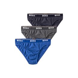 BOSS Herren BOSS Slip Packung, 3er-Pack, mit Logo Webbund blau XL