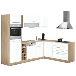 KOCHSTATION Winkelk&uuml;che &raquo;KS-Eton&laquo; mit E-Ger&auml;ten, Stellbreite 260 x 190 cm wei&szlig; B/H/T: 260cm x 190cm