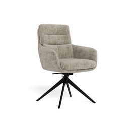 ACTONA GROUP Esszimmerstuhl &raquo;Roger, Polsterstuhl, Stuhl, 2er-Set&laquo; (Set) 2 Stk.grauer Stoff, Armlehnen, Polsterung, Dreh- & Kippfunktion, FSC beige 