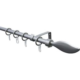 Gardinia Gardinenstange &raquo;Set Metall&laquo; 1 l&auml;ufig-l&auml;ufig ausziehbar 1-Lauf silber Aluminium B/L: 240cm, 1 Stk., 1 l&auml;ufig