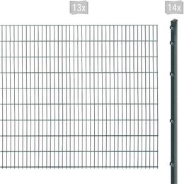 Arvotec Doppelstabmattenzaun &raquo;EXCLUSIVE 183 zum Einbetonieren&laquo; Zaunh&ouml;he 183 cm, Zaunl&auml;nge 2 - 60 m grau Kunststoff, Stahl H/L: 183cm x 26m, Pfosten: 14 Stk.