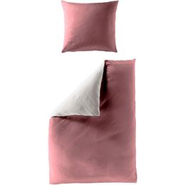 Bierbaum Wendebettw&auml;sche &raquo;Modern Uni in Gr. 135x200 oder 155x220 cm&laquo; 2 Stk. Modernes Unidesign: Schlichte, elegante Optik f&uuml;r jedes Schlafzimmer rosa 