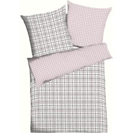 Kaeppel Wendebettw&auml;sche &raquo;Plaid&laquo; 3 Stk. angenehm w&auml;rmend rosa Feinbiber, Obermaterial: 100% Baumwolle B/L: 200cm x 200cm, 1 Stk., 2 Stk., Feinbiber, B/L: 80cm 
