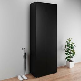 OTTO home Schuhschrank &raquo;Paris&laquo; 2-t&uuml;riger griffloser ger&auml;umiger Schuhschrank mit einer H&ouml;he von 200 cm schwarz schwarzmatt, B/H/T: 70cm x 200cm x 35cm,