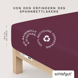 Schlafgut Spannbettlaken &raquo;PURE Bio-Baumwolle mit Elasthan, 170 g/m&sup2;, Bettlaken, Spannbetttuch&laquo; PREMIUM Laken f&uuml;r Matratzen bis 30cm H&ouml;he, dehnbar blickdicht, 