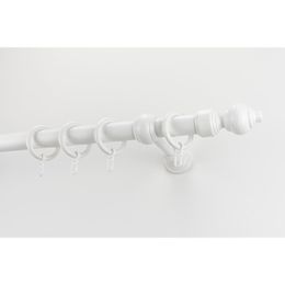 Garesa Gardinenstange &raquo;STANDARD&laquo; &Oslash; 28 mm 1 l&auml;ufig-l&auml;ufig Wunschma&szlig;l&auml;nge Vorhanggarnitur, Kunststoff, verl&auml;ngerbar, mit Ringe/2 Lauf Gleiter wei&szlig; 