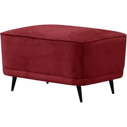 Home Affaire Polsterhocker &raquo;Ashly&laquo; in 3 Bezugsvarianten, Boucl&eacute;, Samtoptik und Struktur weich. rot 100% Polyester B/H/T: 77cm x 46cm x 60cm, Samtoptik