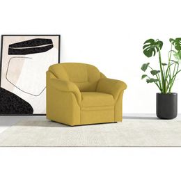 DOMO collection Sessel &raquo;Montana komfortabel und zeitlos, bequeme Armlehnen&laquo; gelb 92% Polyester, 8% Nylon Struktur weich, B/H/T: 98cm x 84cm x 82cm