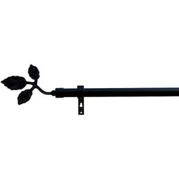 Indeko Gardinenstange &raquo;Toskana&laquo; &Oslash; 16 mm 1 l&auml;ufig-l&auml;ufig Wunschma&szlig;l&auml;nge schwarz Eisen B/L: 300cm &Oslash; 16mm, 1 Stk., 1 l&auml;ufig