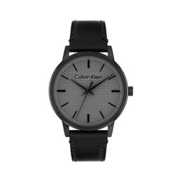 Calvin Klein Damen Quarzuhr &raquo;CK Linked&laquo; Armbanduhr, Damenuhr, Lederarmband, analog schwarz Einheitsgr&ouml;&szlig;e