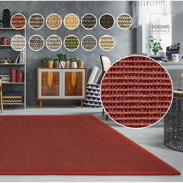 Dekowe Sisalteppich &raquo;Mara S2 mit Bord&uuml;re Spezial&laquo; rechteckig 5 mm H&ouml;he 100% Sisal, auch als L&auml;ufer, Wohnzimmer rot Sisal B : 100cm 1 Stk., 5mm, L: 250cm