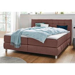 Home Affaire Boxspringbett &raquo;Salo&laquo; incl. Topper, 6 Breiten, 2 H&auml;rtegrade, TFK auch in H&auml;rtegrad 4 braun Struktur (100% Polyester);Bezug der 