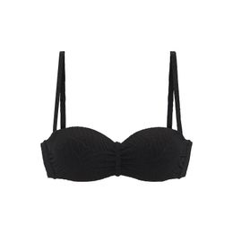 Lascana Damen Lascana B&uuml;gel-Bandeau-Bikini-Top &raquo;Fay&laquo; aus eleganter Strukturware schwarz 40, Cup A