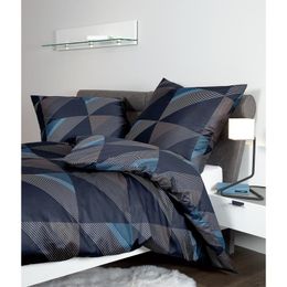 Janine Bettw&auml;sche &raquo;J. D.&laquo; 2 mit Reissverschluss blau Mako-Satin, Obermaterial: 100% Baumwolle B/L: 140cm x 200cm, 1 Stk., 1 Stk., Mako-Satin, B/L: 90cm x 