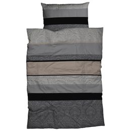 CASATEX Bettw&auml;sche &raquo;Dami&laquo; 2 Stk. moderne, elegante Bettw&auml;sche schwarz Satin, Obermaterial: 100% Baumwolle B/L: 135cm x 200cm, 1 Stk., 1 Stk., Satin, B