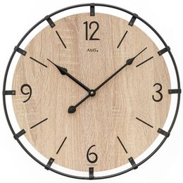 AMS Unisex AMS Wanduhr &raquo;W9616SO&laquo; Exklusiv,Quarzuhr,Holz,Wohnzimmer,Esszimmer,Made in Germany braun &Oslash; 40cm