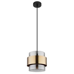 Globo LIGHTING Pendelleuchte &raquo;MILLEY&laquo; E27 1 Stk. H&auml;ngelampe, H&auml;ngeleuchte, Glas, Messing, Wohnzimmer schwarz 1 Stk.