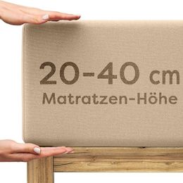 Spannbettlaken &raquo;Boxspringbett Bettlaken - Spannbetttuch f&uuml;r Matratzen bis 40cm&laquo; Elastisch & Rutschfest: 90x200, 140x200, 160x200, 180x200 & &Uuml;bergr&ouml;&szlig;en