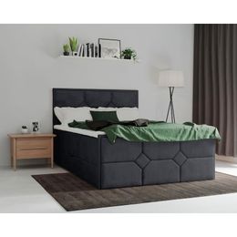 Home Affaire Boxspringbett &raquo;Ambre&laquo; mit Taschen-Federkernmatratze grau Holz teilmassiv Samtvelours Holz teilmassiv, Liegefl&auml;che B/L: 160cm x 200cm, H3,