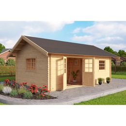Lasita Maja Gartenhaus &raquo;CAROLINE&laquo; beige Massivholz Fu&szlig;boden im Gartenhaus, ohne Dacheindeckung