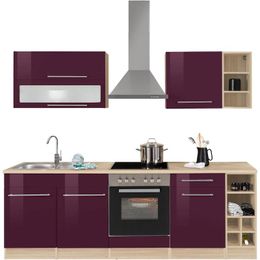 KOCHSTATION K&uuml;chenzeile &raquo;KS-Eton&laquo; ohne E-Ger&auml;te, Breite 240 cm lila B/H/T: 240cm x 60cm