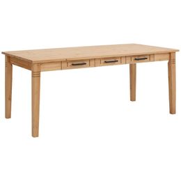OTTO home Esstisch &raquo;Anabel, Schubk&auml;sten mit schwarzen Metallgriffen&laquo; Buffet aus massiver Kiefer, FSC , mit Schiebet&uuml;ren, B/H 186/190 cm beige B/H/T: 