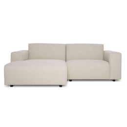 OTTO home Ecksofa &raquo;Naddine&laquo; B. 228 cm, L-Form, Strukturstoff M&eacute;lange-Effekt, Wellenunterfederung beige 100% Polyester B/H/T: 228cm x 75cm x 156cm, 