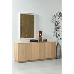 Woood Kommode Sideboard aus Eichenfurnier mit zeitlosem Design und Maserung braun Holzwerkstoff B/H/T: 200cm x 85cm x 45cm, Anrichte, Eiche