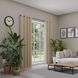 Neutex for you! Verdunkelungsvorhang &raquo;INSULA&laquo; &Ouml;sen 1 Stk. tlg. Uni-Dimout f&uuml;r starke Verdunklung, nach Ma&szlig; beige Polyester 165cm, &Ouml;sen, 140cm
