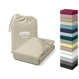 OTTO home Spannbettlaken &raquo;Cremona, Basic & Premium Qualit&auml;t mit Elasthan&laquo; Bettlaken f&uuml;r Matratzen von 20-25 cm H&ouml;he, 96% Baumwolle & 4% Elasthan beige