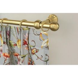 Garesa Gardinenstange &raquo;ANDREA&laquo; &Oslash; 20 mm 1 l&auml;ufig-l&auml;ufig Wunschma&szlig;l&auml;nge Vorhanggarnitur, verl&auml;ngerbar, Endknopf Kugel kurz, mit Ringen gold Metall B/L: 