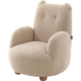 Vipack Sessel &raquo;f&uuml;r Kinder in verspielter Optik, ein Highlight f&uuml;r das Kinderzimmer&laquo; B: 60 x H: 66 x T: 64 cm, F&uuml;&szlig;e aus Massivholz, Bezug flauschiger Boucl&eacute; 