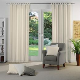 WIRTH Vorhang &raquo;Dim out&laquo; Schlaufen 1 Stk. tlg. nach Ma&szlig; beige Polyester 195cm, Schlaufen, 142cm