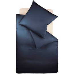Fleuresse Bettw&auml;sche &raquo;Colours in 135x200, 155x220 oder 200x200 cm&laquo; 2 Stk. Bettw&auml;sche aus 100% Baumwolle, uni, mit Rei&szlig;verschluss blau Mako-Satin, 