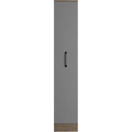 Wiho-K&uuml;chen wiho K&uuml;chen Apothekerschrank &raquo;Elba, Breite/H&ouml;he: 30/165 cm&laquo; mit 4 Ablagek&ouml;rben grau Holzwerkstoff B/H/T: 30cm x 165cm x 57cm, T&uuml;ren: 1 Stk.