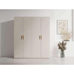 Home Affaire Kleiderschrank &raquo;CLAREI mit 2 Einlegeb&ouml;den, 2 Kleiderstangen, Ma&szlig;e B/H/T 179/210/60,5cm&laquo; Garderobe mit 4 Dreht&uuml;ren und goldenen 