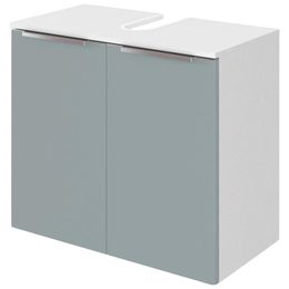 Welltime Waschbeckenunterschrank &raquo;Matera&laquo; Breite 60 cm, mit hochwertigen matten MDF-Fronten gr&uuml;n Holzwerkstoff, MDF wei&szlig;, B/H/T: 60cm x 55cm x 35cm, 