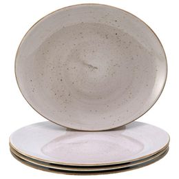 Creatable Steakteller &raquo;Vintage Nature, Teller Set, 4-tlg.&laquo; Naturverbundenes Design, Vielseitig einsetzbar beige Porzellan 30,5cm