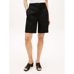 Tommy Hilfiger Damen Chinoshorts "CO GMD BLEND CHINO SHORT", schwarz, Gr. 36, unifarben, Web, Obermaterial: 65% Baumwolle, 33% Lyocell, 2% Elasthan,
