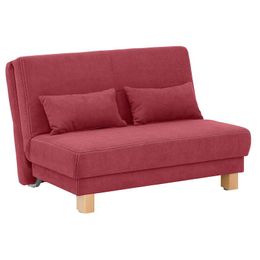Home Affaire Schlafsofa &raquo;Gina&laquo; vom Sofa zum Bett mit einem Handgriff, in 4 Breiten, Nierenkissen rot Chenille (100% Polyester) B/H/T: 120cm x 86cm x 