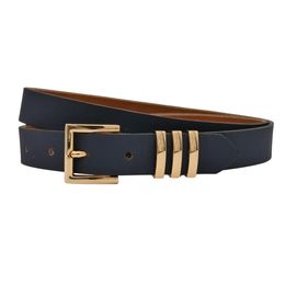AnnaMatoni Damen Lederg&uuml;rtel "AnnaMatoni AnnaMatoni Damen Lederg&uuml;rtel mit goldfarbener", blau, Gr. 100, 100% Leder, G&uuml;rtel