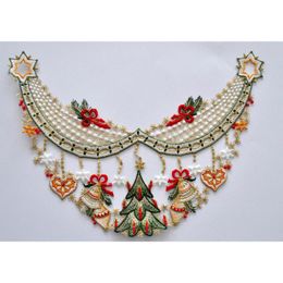 Stickereien Plauen Fensterbild &raquo;Weihnachtsgirlande&laquo; bunt Polyester B/L: 35cm x 25cm