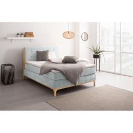 OTTO home Boxspringbett &raquo;Jelle&laquo; 5 Stk. tlg. zertifizierte, recycelte Bezugsstoffe, verschiedene Ausf&uuml;hrungen grau Polyester Struktur (recyceltes 
