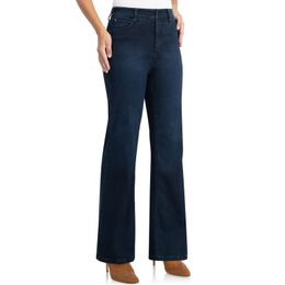 Wonderjeans Damen wonderjeans Schlagjeans Flared, mit Stretch blau 40, L&auml;nge 32