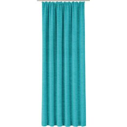 WIRTH Vorhang &raquo;Trondheim B&laquo; Kr&auml;uselband 1 Stk. tlg. nach Ma&szlig; blau Chenille, Polyacryl 225cm, Kr&auml;uselband, 132cm