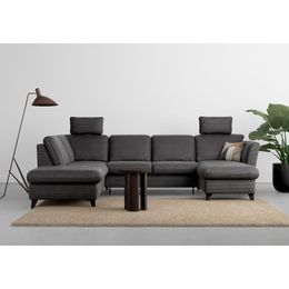 Home Affaire Wohnlandschaft &raquo;Trelleborg U-Form&laquo; optional Schlaffunktion und Bettkasten, inkl. Federkern-Polsterung grau 100% Polyester B/H/T: 307cm x 