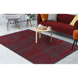 Kayoom Teppich &raquo;Kalevi 100&laquo; rechteckig 8 mm H&ouml;he Flachgewebe rot Polyester B : 120cm 1 Stk., 8mm, L: 170cm